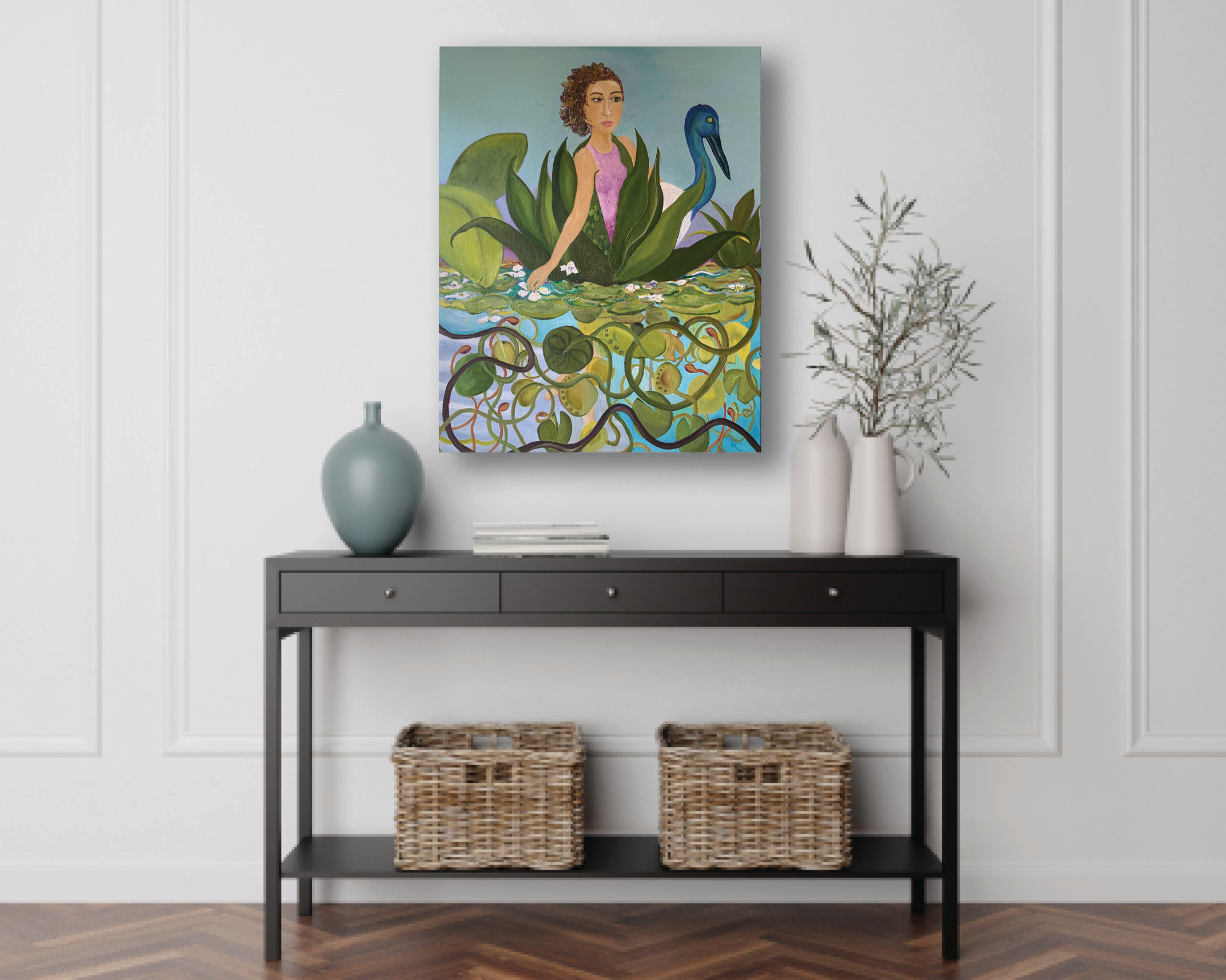 Wading with Jabiru - Art Lovers Australia