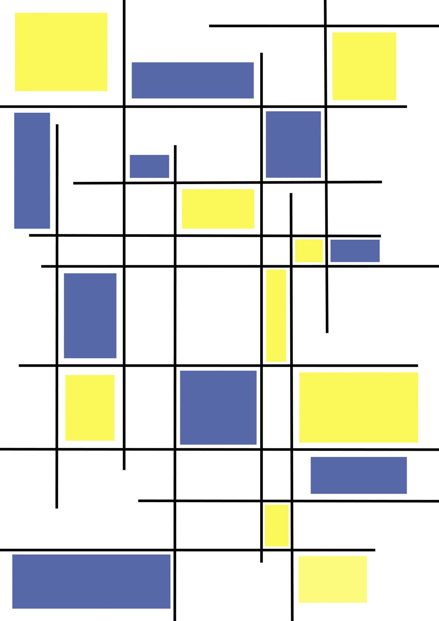 Blue Yellow Grid Ltd Ed Print - Art Lovers Australia