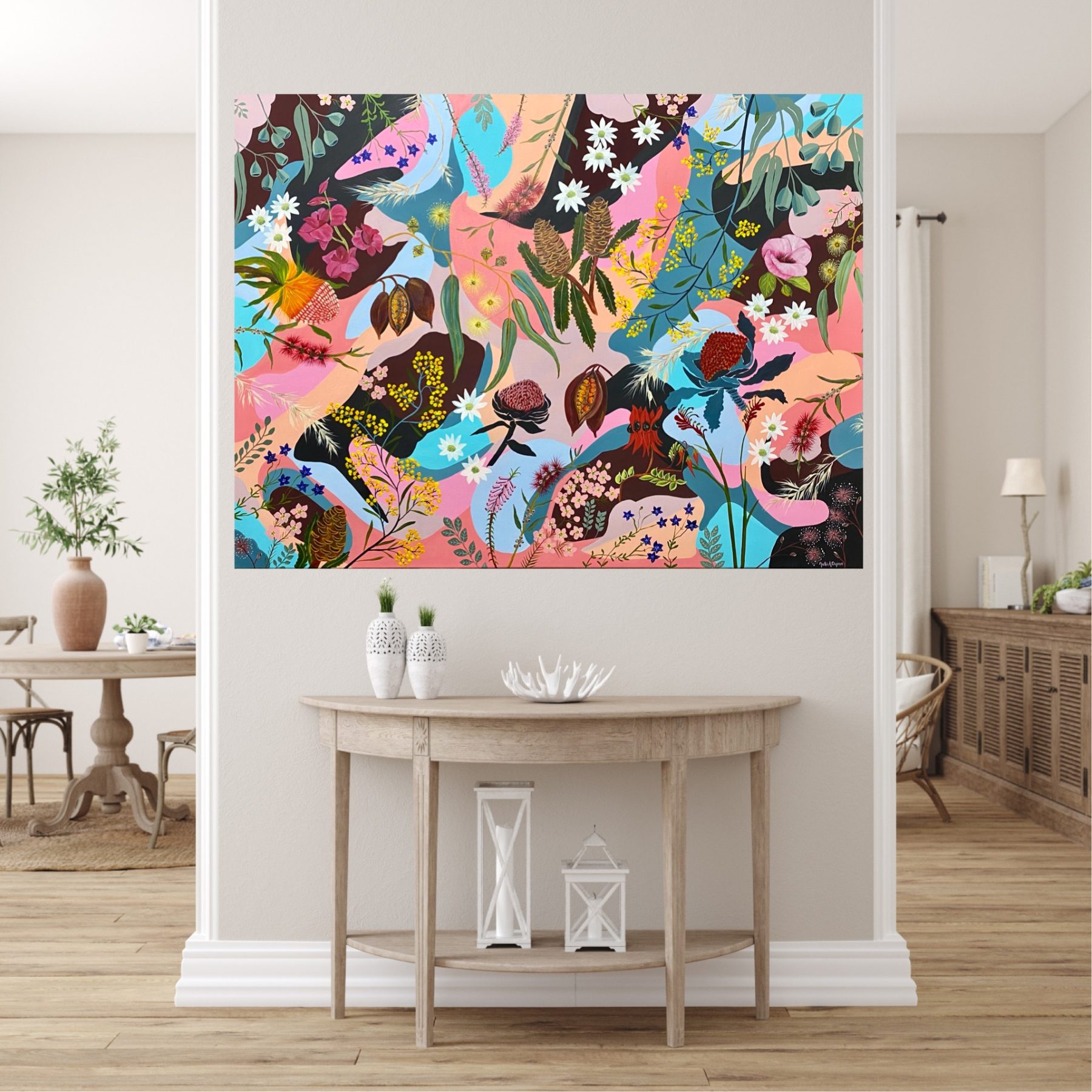 Retro Australian Native Flowers - Art Lovers Australia