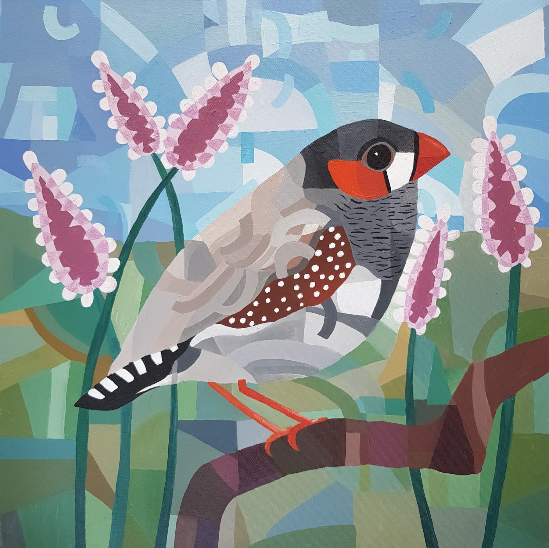 Finch and Mulla Mulla - Art Lovers Australia