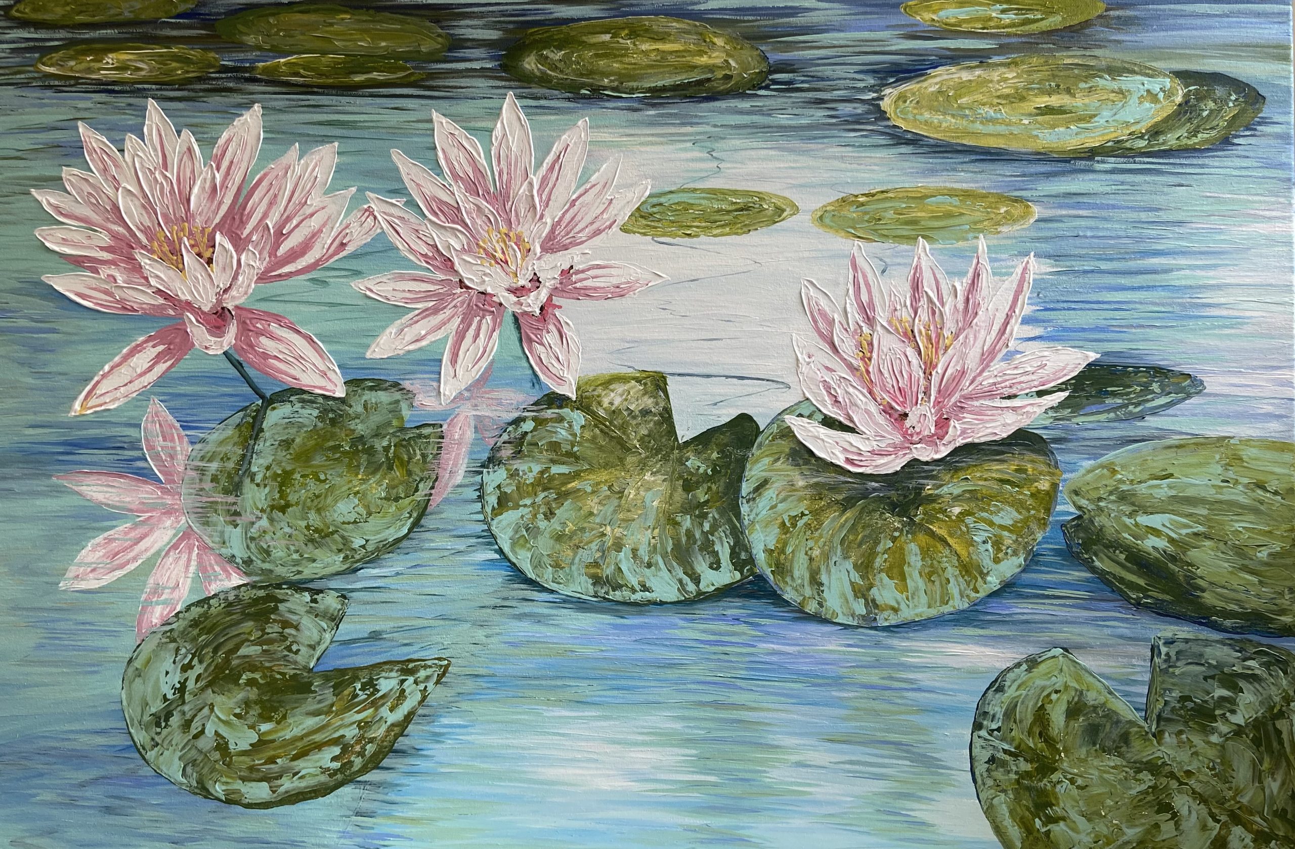 Textured lillies - Art Lovers Australia