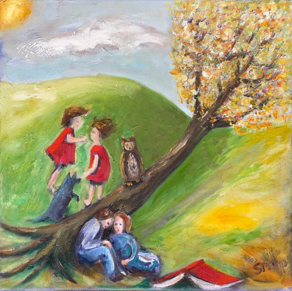 A Family Outing On A Windy Autumn Day - Art Lovers Australia