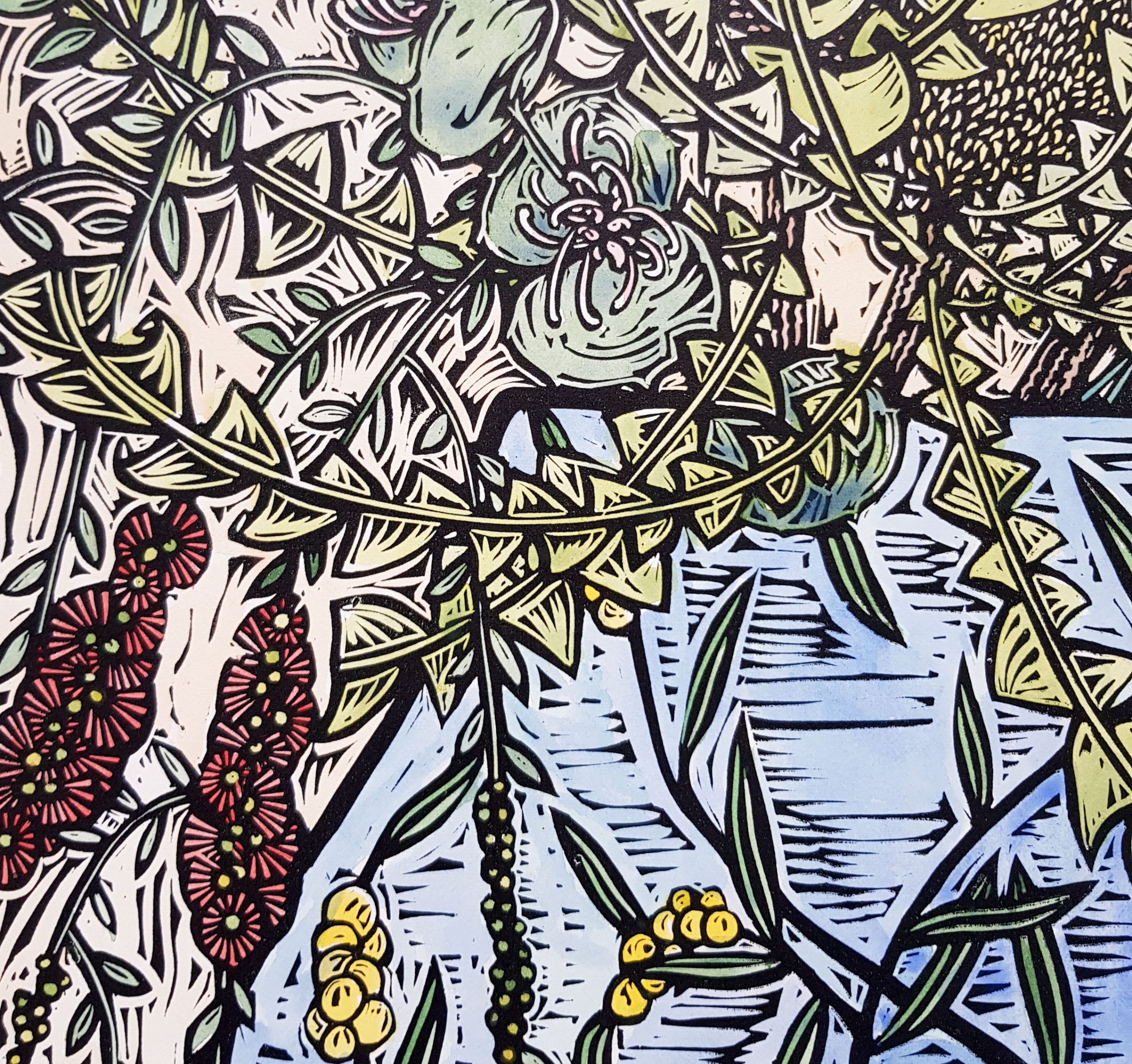 Wattle Vase - in Colour 3 of 5 - Art Lovers Australia