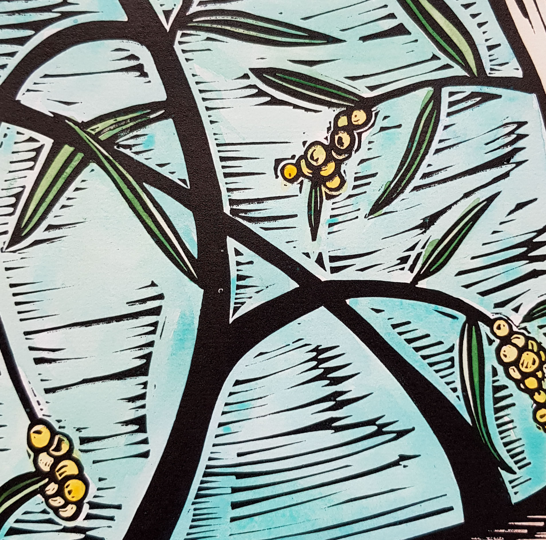 Wattle Vase - in Colour 1 of 5 - Art Lovers Australia