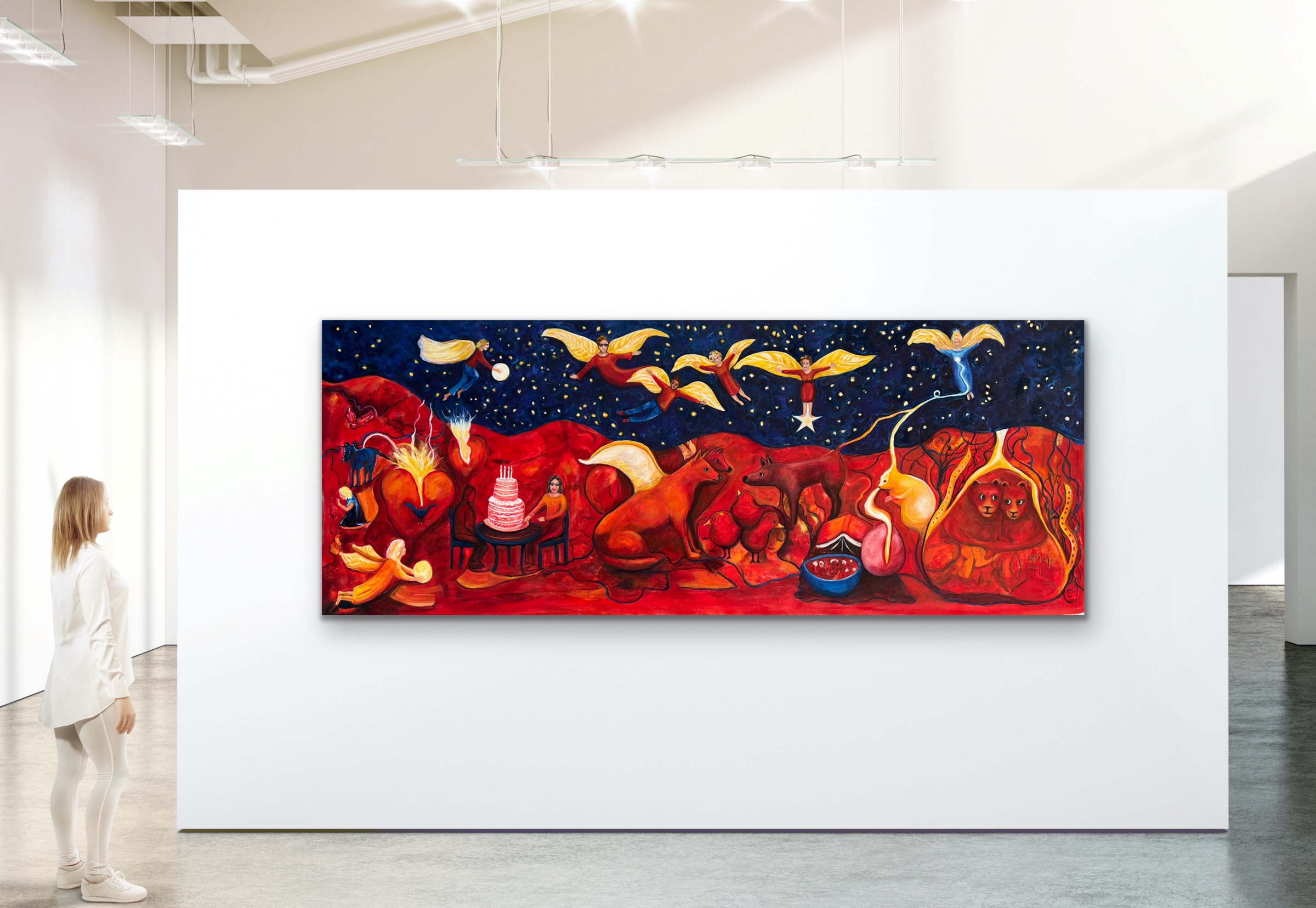 May The Angels Be With You - A Whimsical Dreamscape - Art Lovers Australia