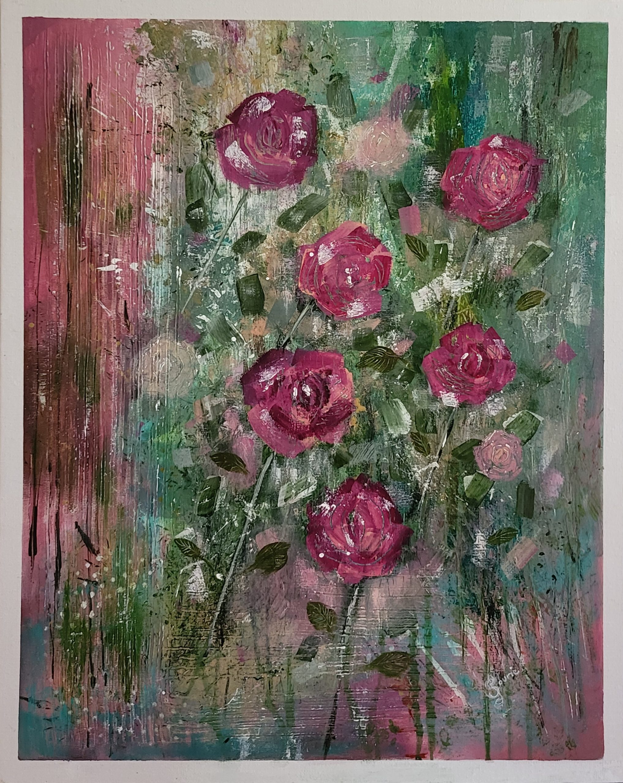 Magenta Roses - Art Lovers Australia