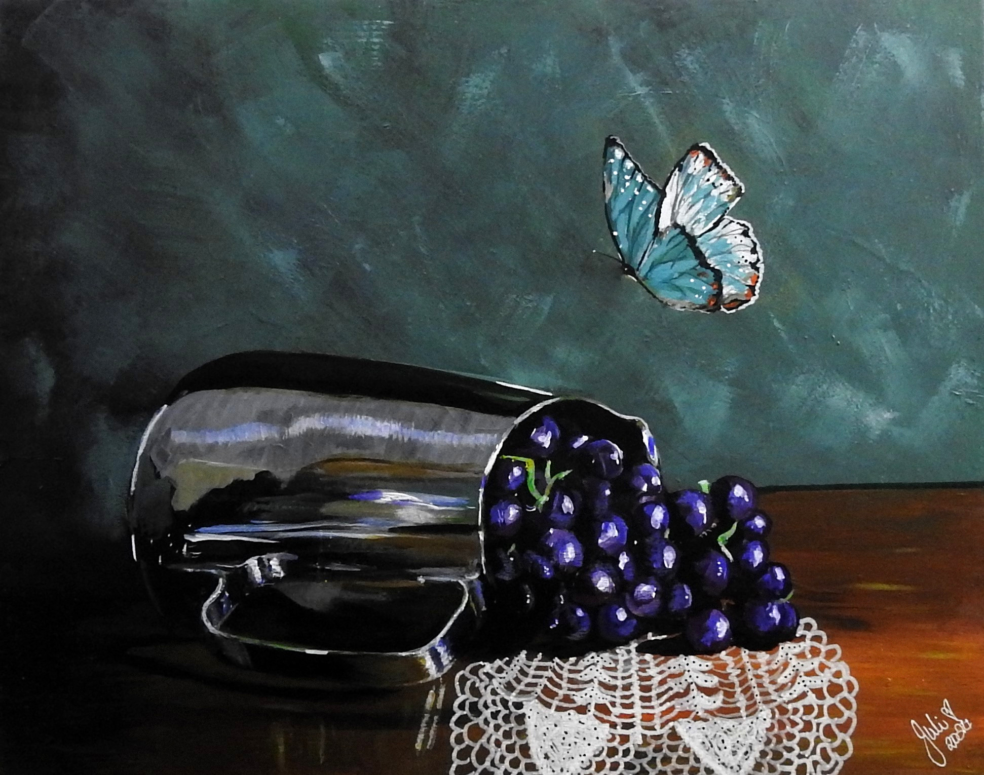 The Jug and the Butterfly - Still Life - Art Lovers Australia