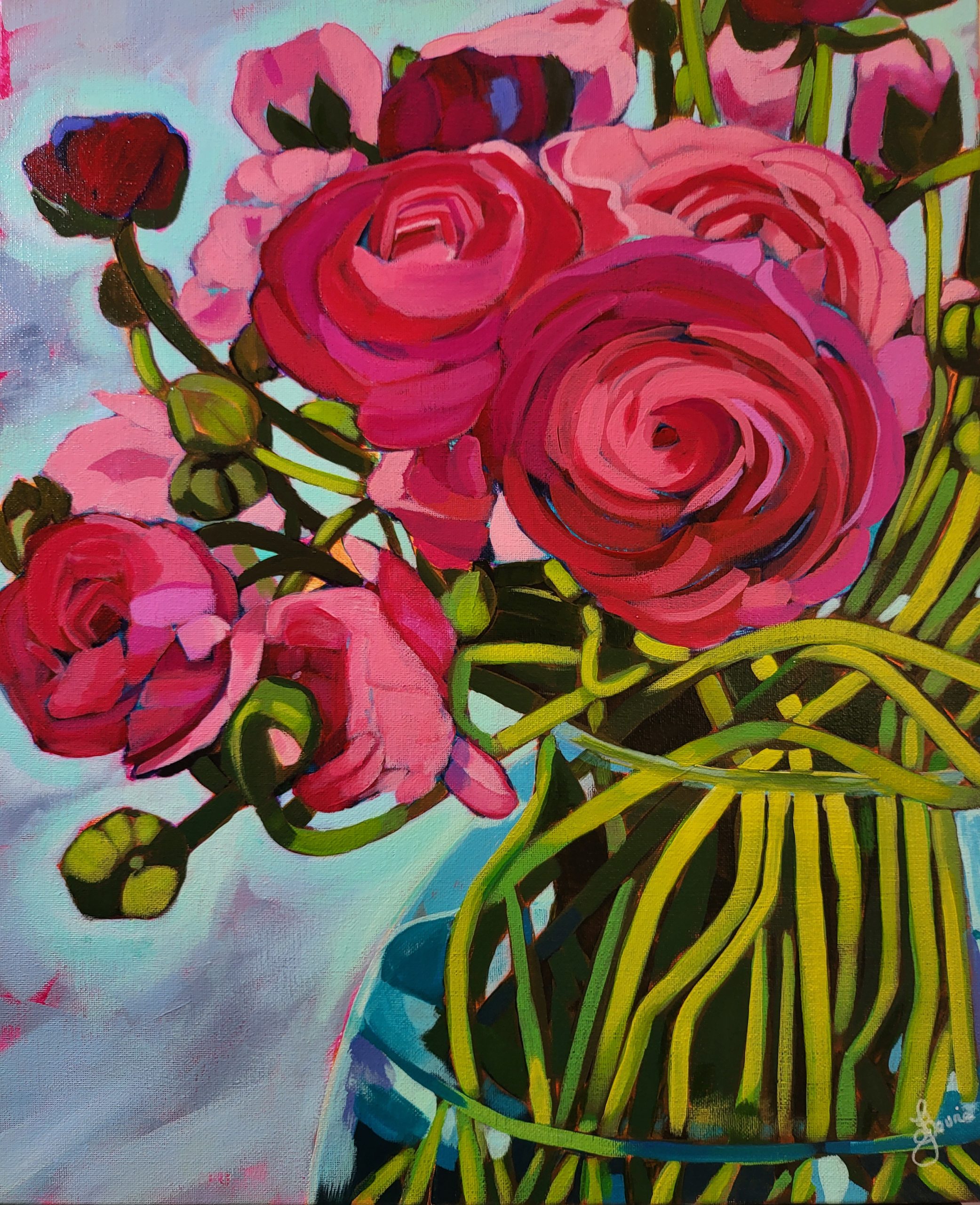 Pretty in Pink - Ranunculus - Art Lovers Australia