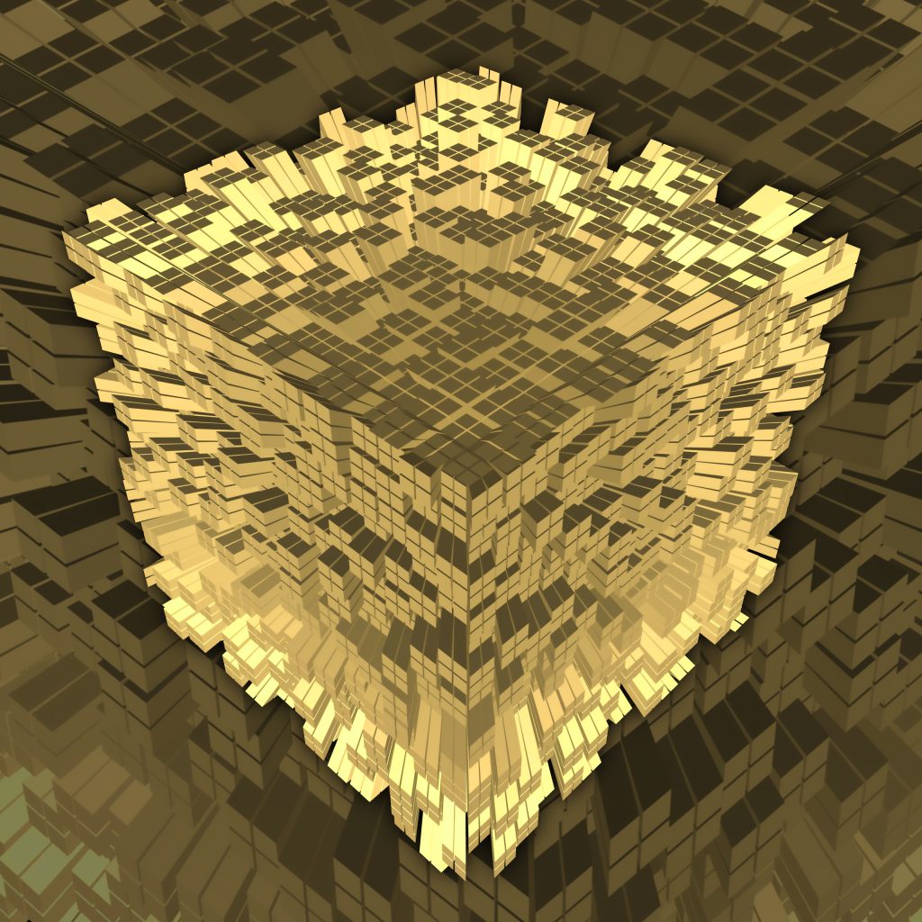 3D SpaceCube No 2 - Electrum - Art Lovers Australia