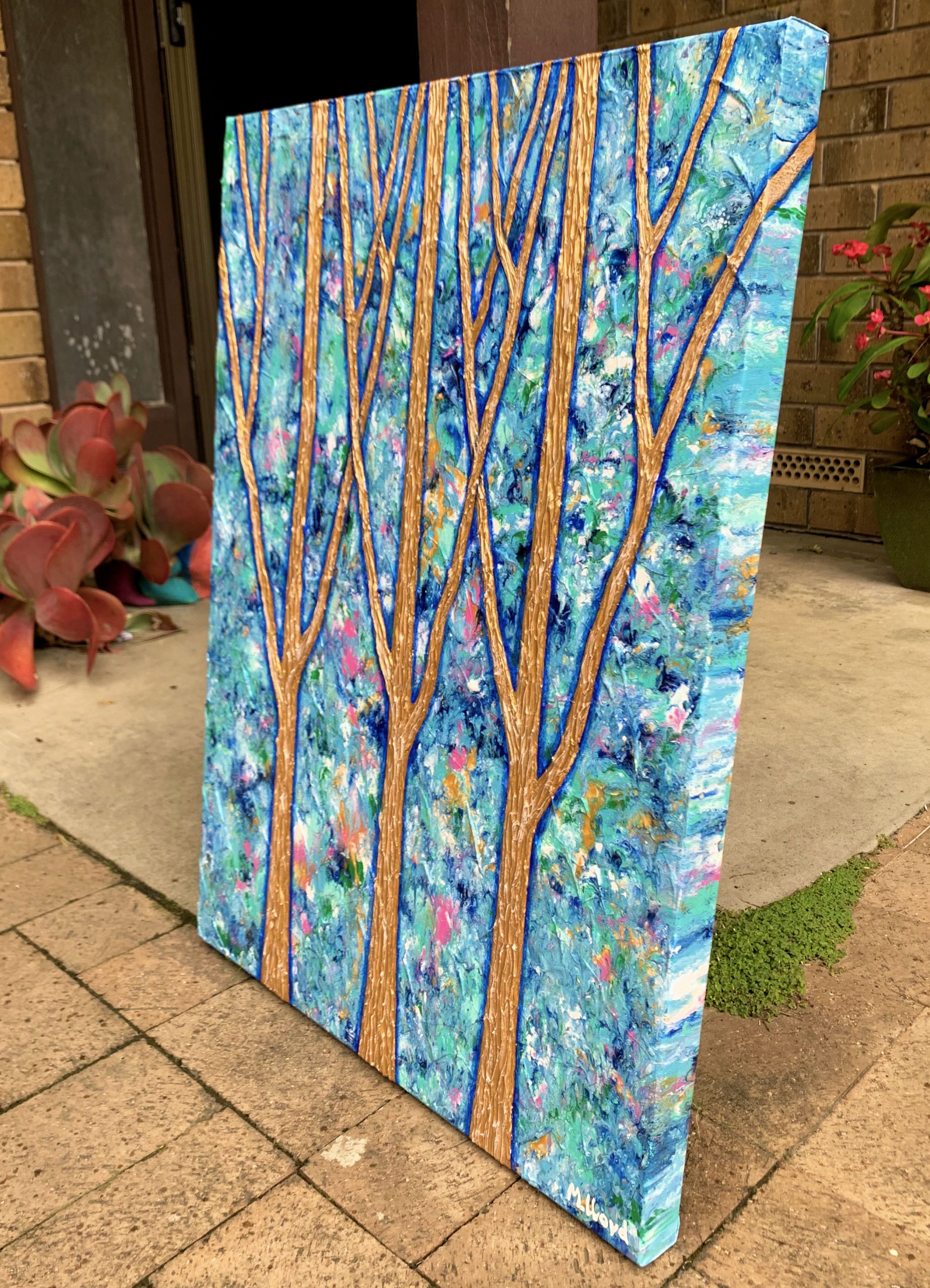 Coastal Golden Gum Trees - Art Lovers Australia