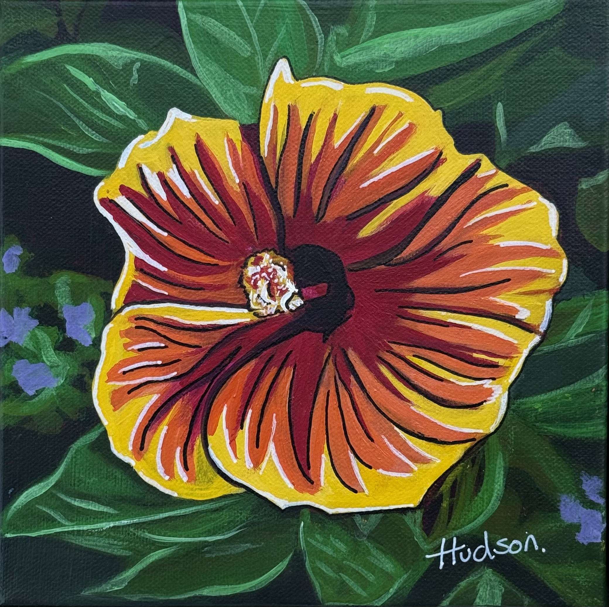 Red and Yellow Hibiscus - Art Lovers Australia