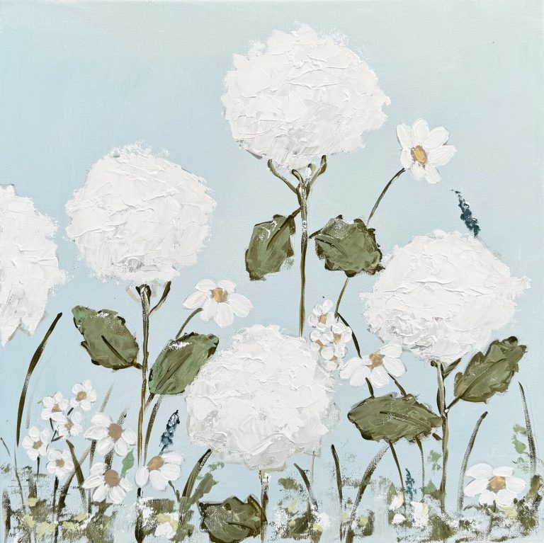 Hydrangea Spray with Daisies - Art Lovers Australia