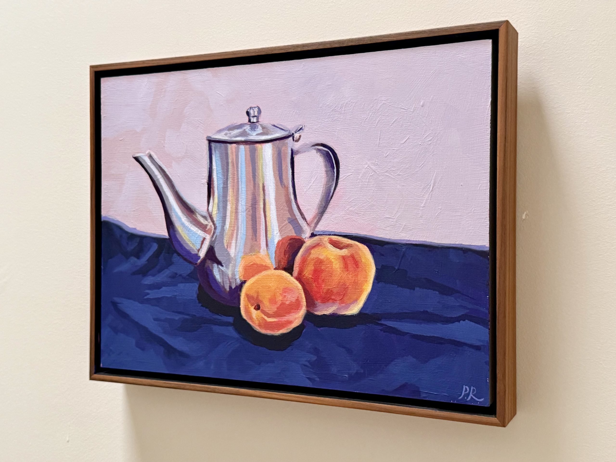 Teapot and orange fruits - Art Lovers Australia