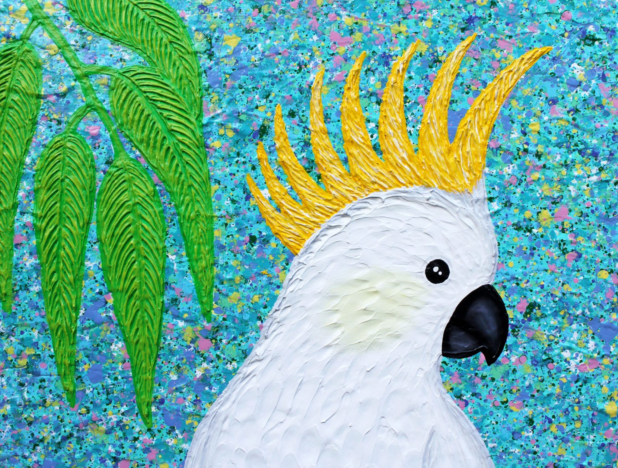 Sulphur Crested Cockatoo Hello Cocky - Art Lovers Australia